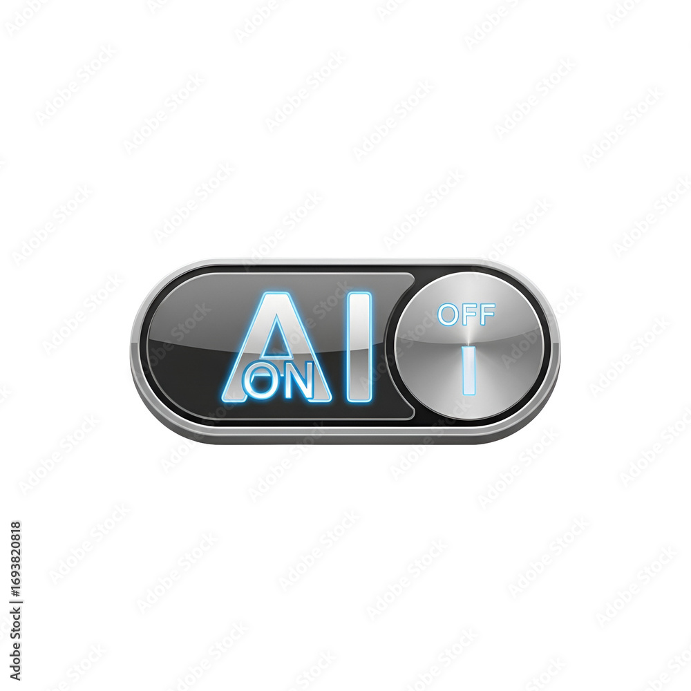 AI technology toggle switch, representing on and off options for ...