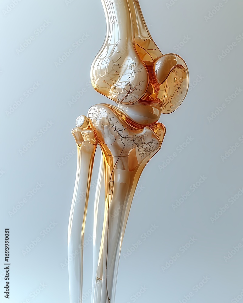 Human Knee Joint In Transparent Clinical Overlay, Representing ...