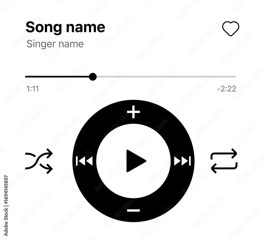 Music player UI UX mockup set with album song playlist profile screens ...