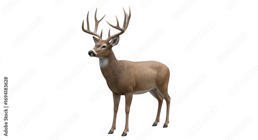 Illustration Stock Majestic whitetail buck standing proudly a majestic ...