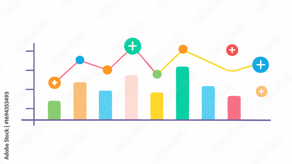 Data Graphs Colorful line graphs showing patient health trends over ...