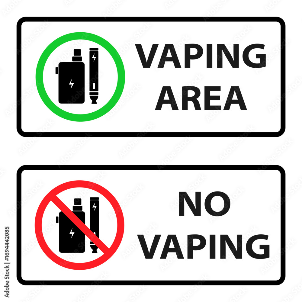 Стоковий вектор Vector image of a no smoking or no vaping sign. No ...