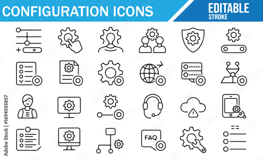 Technology Icons for Configuration, Setup, and User Preferences Stock ...
