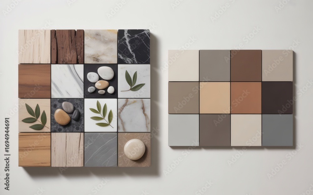 Zdjęcie bez tantiem: Natural Biophilic Design Mood Board with Earth ...