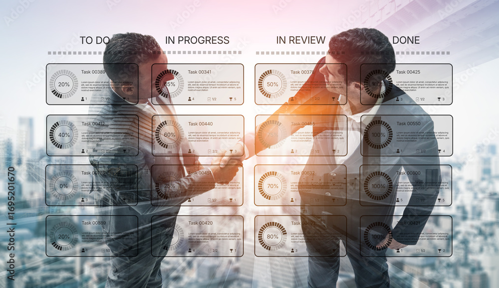 Task management tool dashboard showing kanban-style workflow with ...