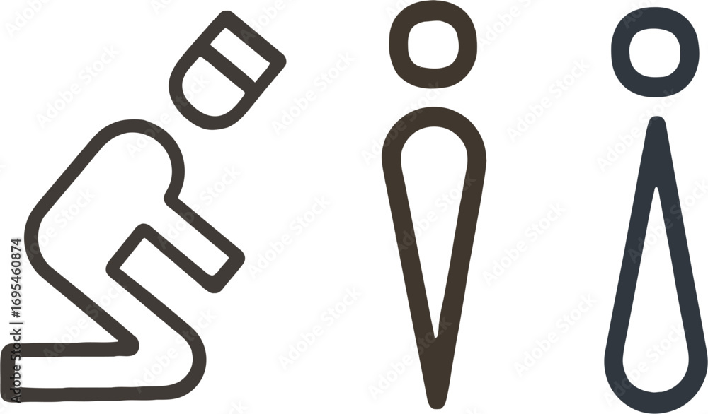 Stylized graphic illustrations of human figures, featuring a person in ...