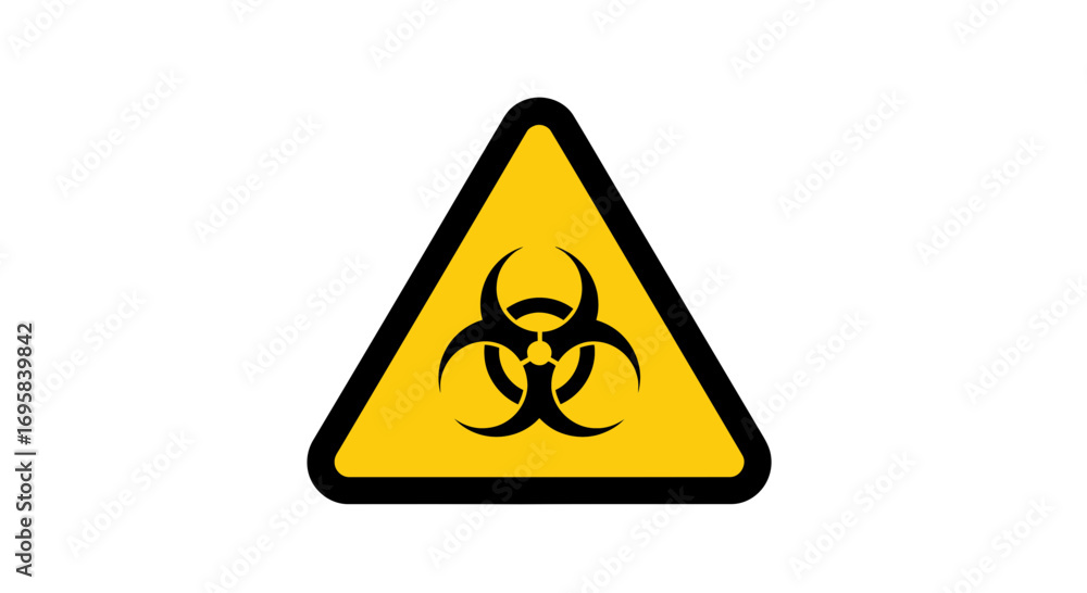 Universal biohazard warning symbol alert sign for danger and caution ...