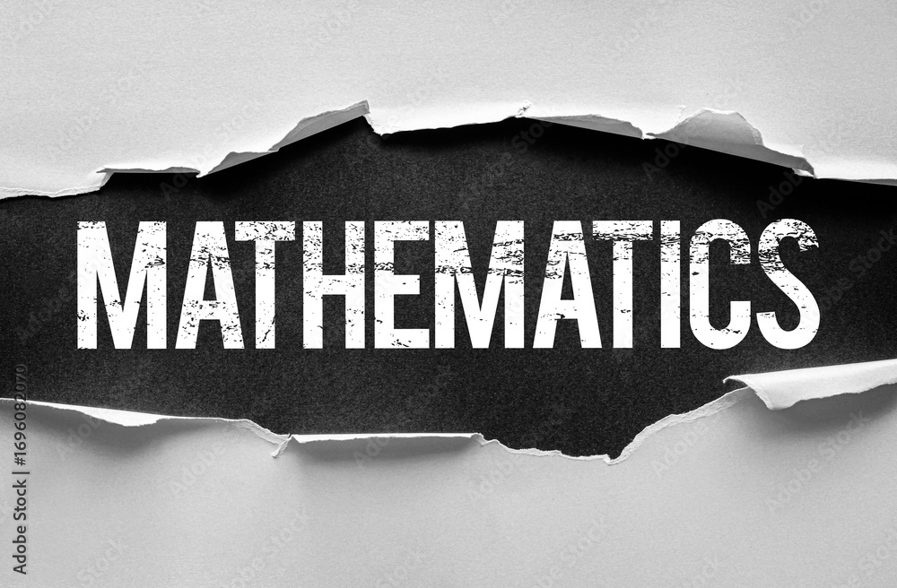 The word "MATHEMATICS" appears in a bold, distressed font revealed ...