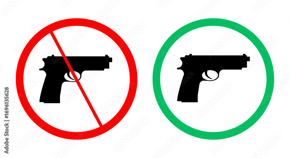 Ilustración de Stock Gun prohibition symbols: Gun prohibition and gun ...