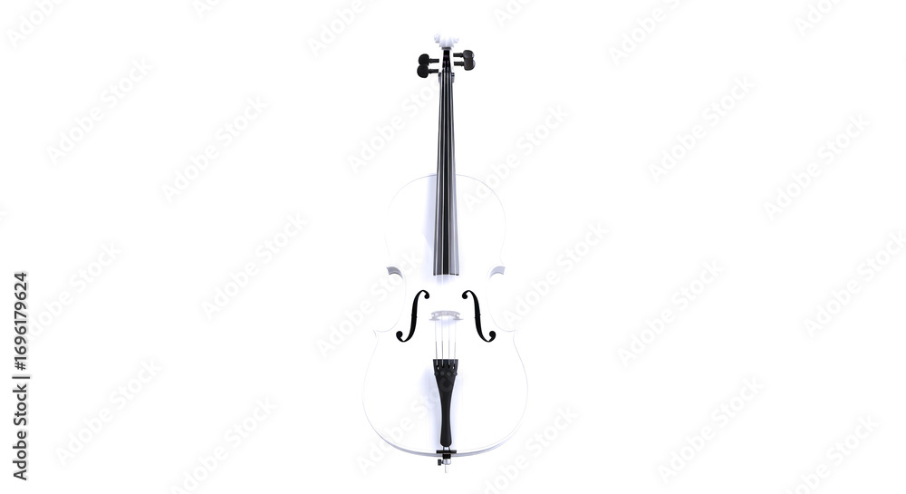 Illustration Stock elegant white cello 3d model pristine design for ...