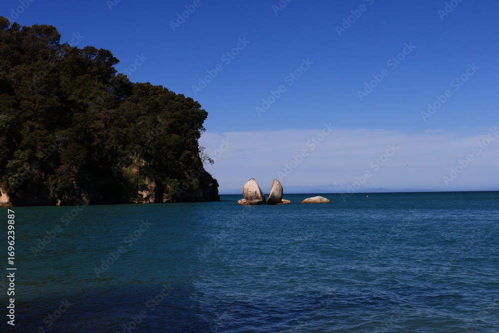 Split Apple Rock is a geological rock formation in Tasman Bay, New ...