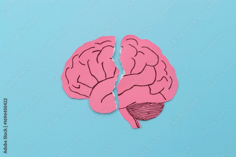 Symbol of cognitive disorder illustrated by a human brain crafted from ...