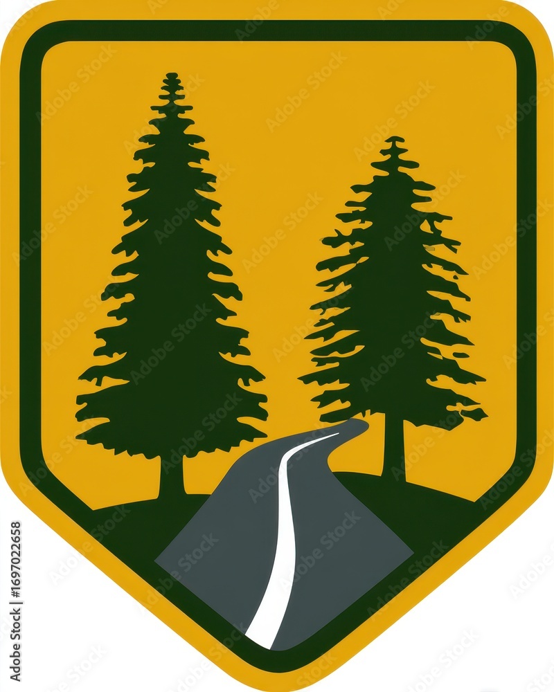 Illustrative Guide to National Forest Routes: Iconic Road Sign of the ...
