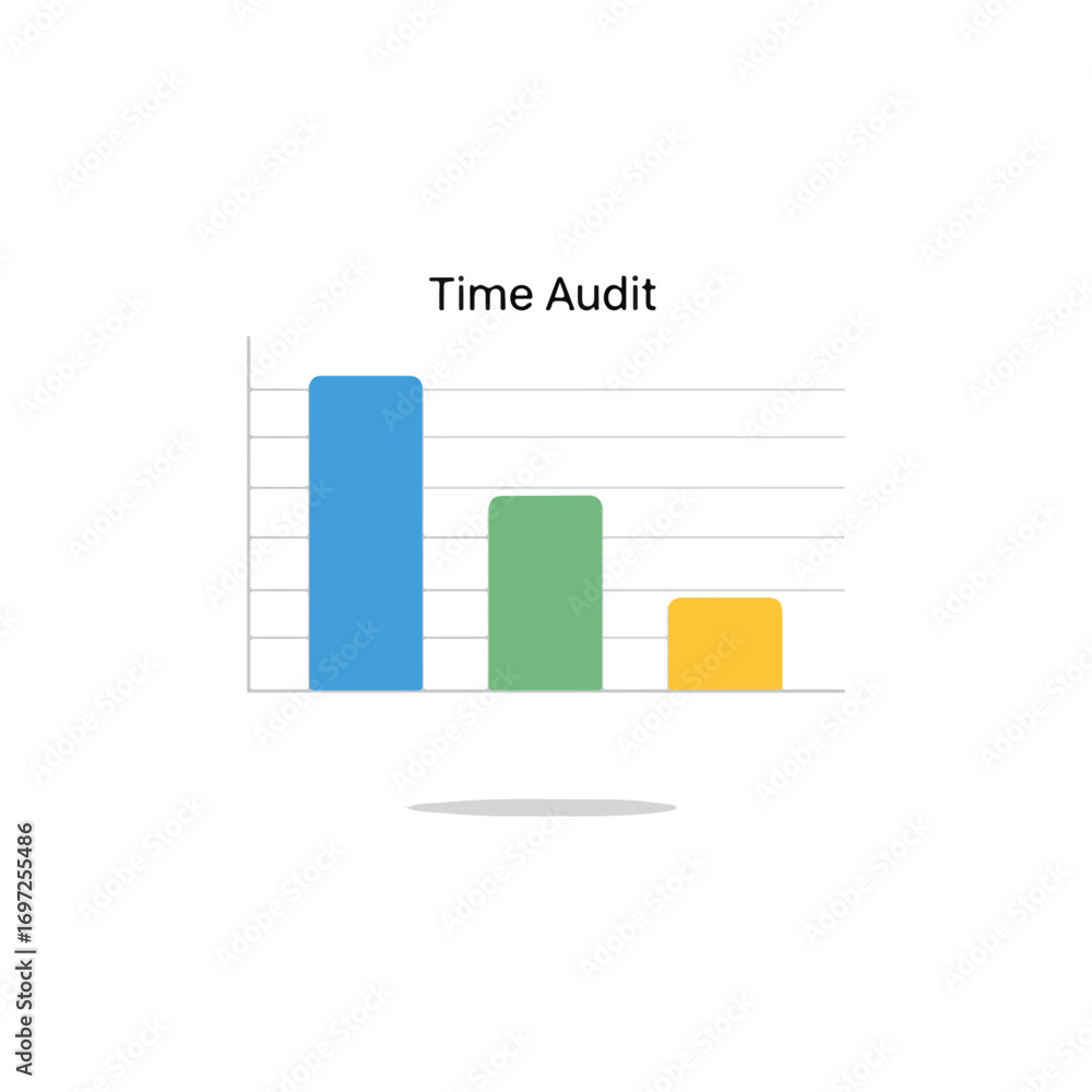 Time Audit Bar Chart Simple Vector Illustration Stock Vector | Adobe Stock