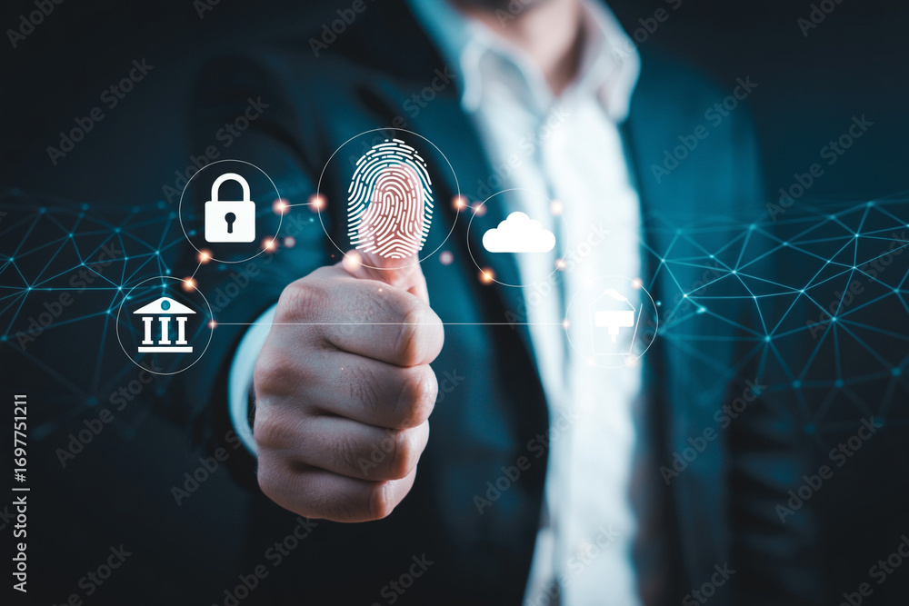 Biometric authentication security system with fingerprint scan for ...