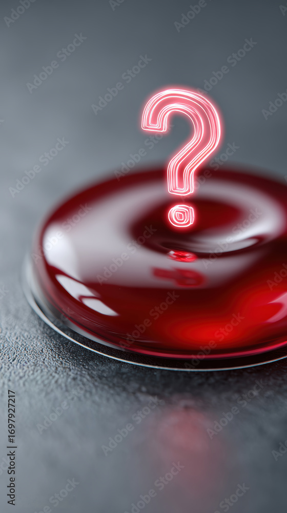 Stock-Illustration „Glowing question mark on blood sample poses ...