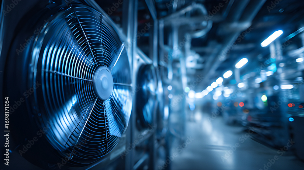 Data center or an industrial HVAC setup. Server repair refrigerator ...