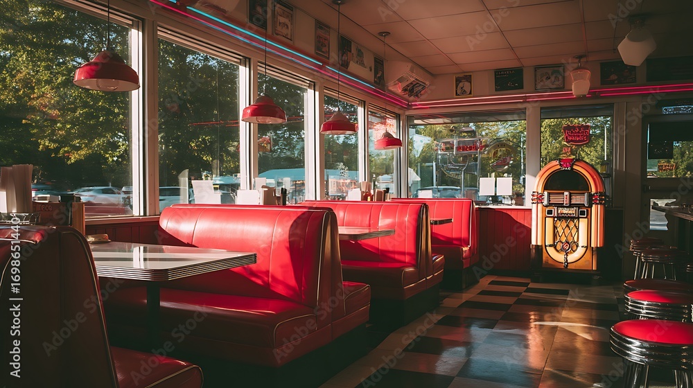 Step Back in Time: A Classic Diner's Retro Charm and Ambiance. Stock ...