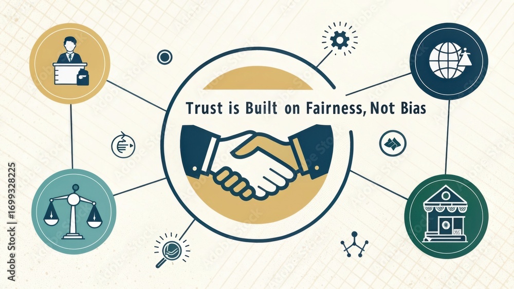 Trust is Built on Fairness Not Bias Conceptual Image with Handshake and ...