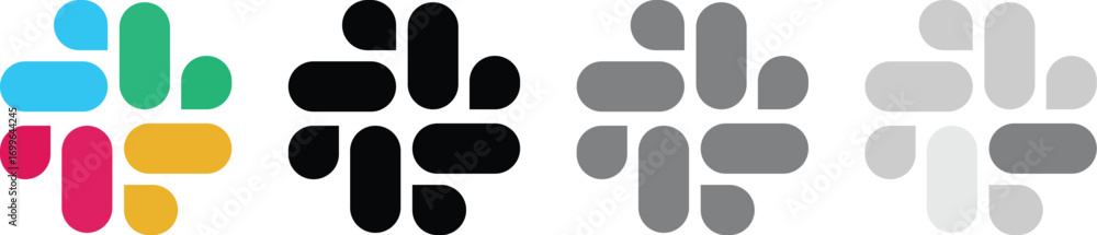 Vector de Stock High resolution slack logo icon. Social media app slack ...