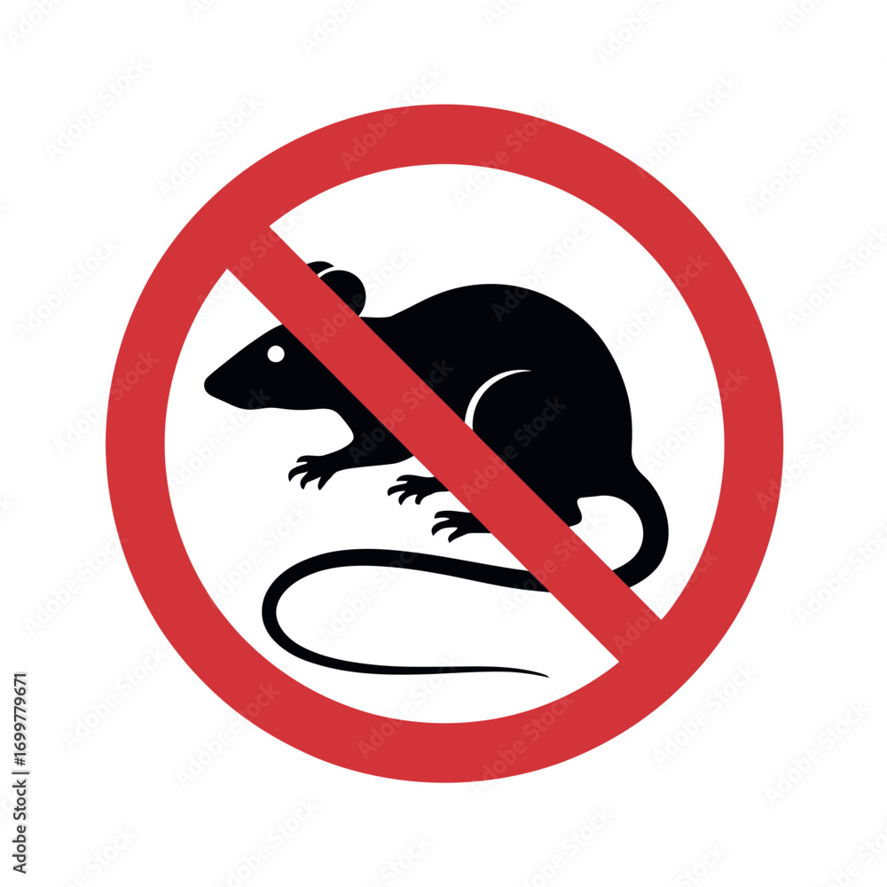 No rats allowed symbol red circle warning sign Stock Vector | Adobe Stock