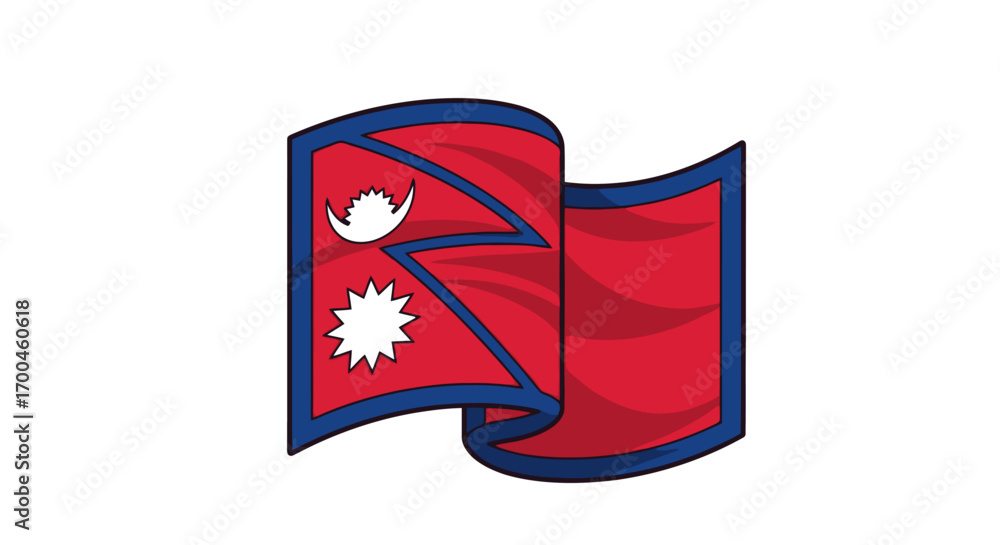 Vibrant vector illustration of the national flag of Nepal, with its ...