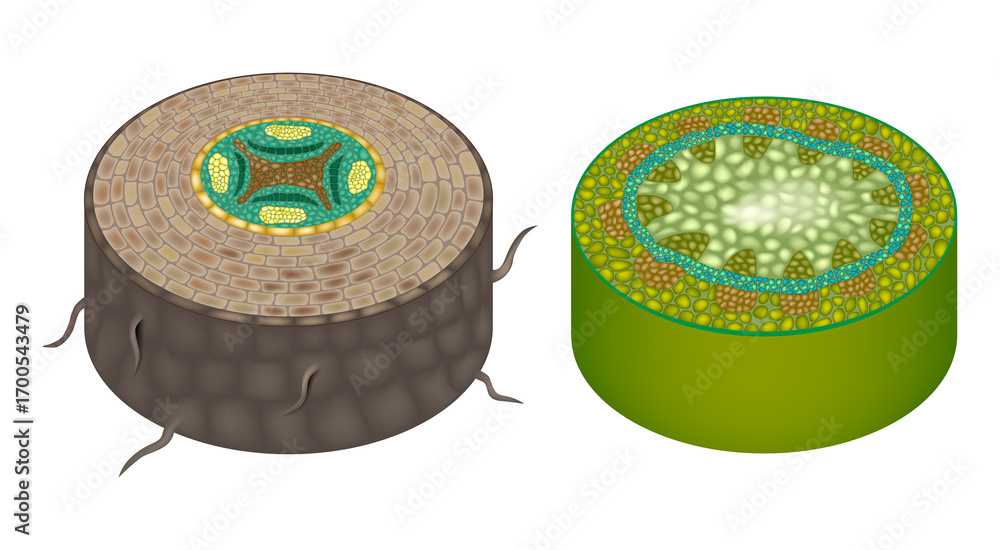Educational biological illustration showing a detailed cross section of ...