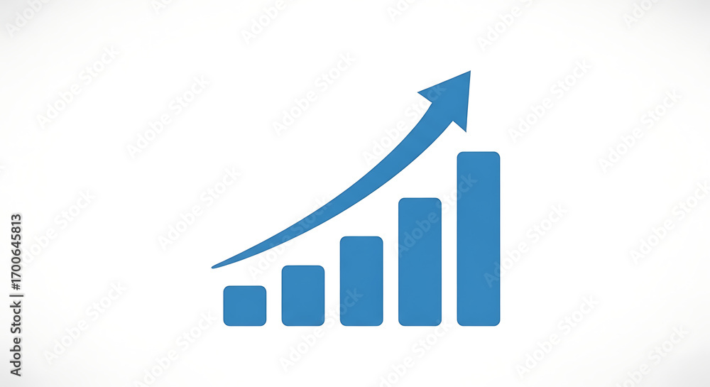 Growth chart business graph up arrow icon success diagram infographic ...