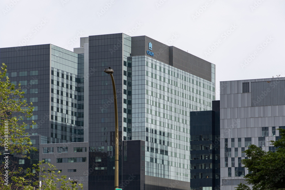 Montreal, Canada - July 4, 2025: CHUM hospital building, University ...