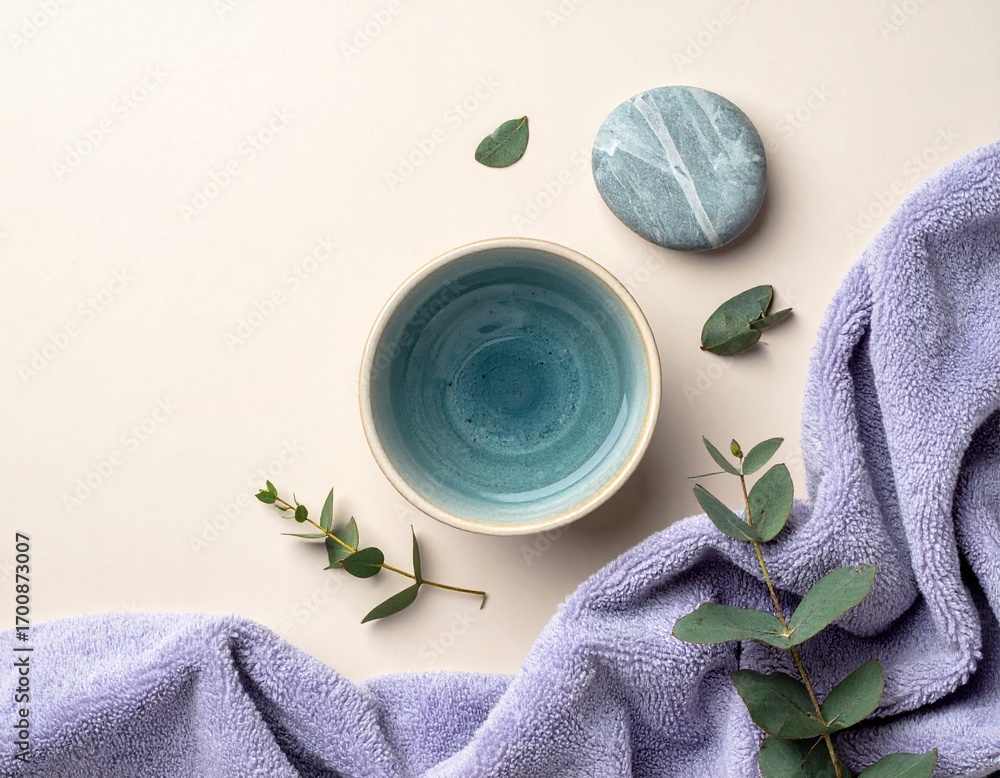 Ultra Minimalist Spa Wellness Scene, Extreme Copy Space for Text ...