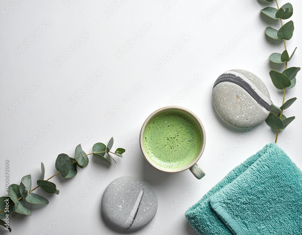 Ultra Minimalist Spa Wellness Scene, Extreme Copy Space for Text ...
