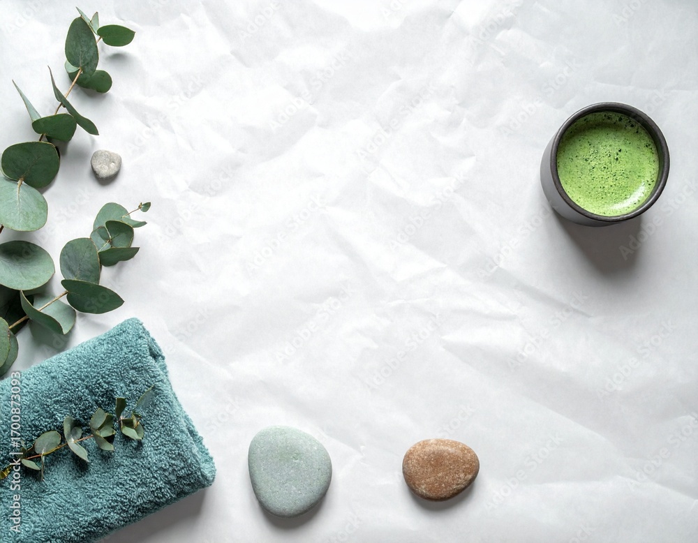 Ultra Minimalist Spa Wellness Scene, Extreme Copy Space for Text ...