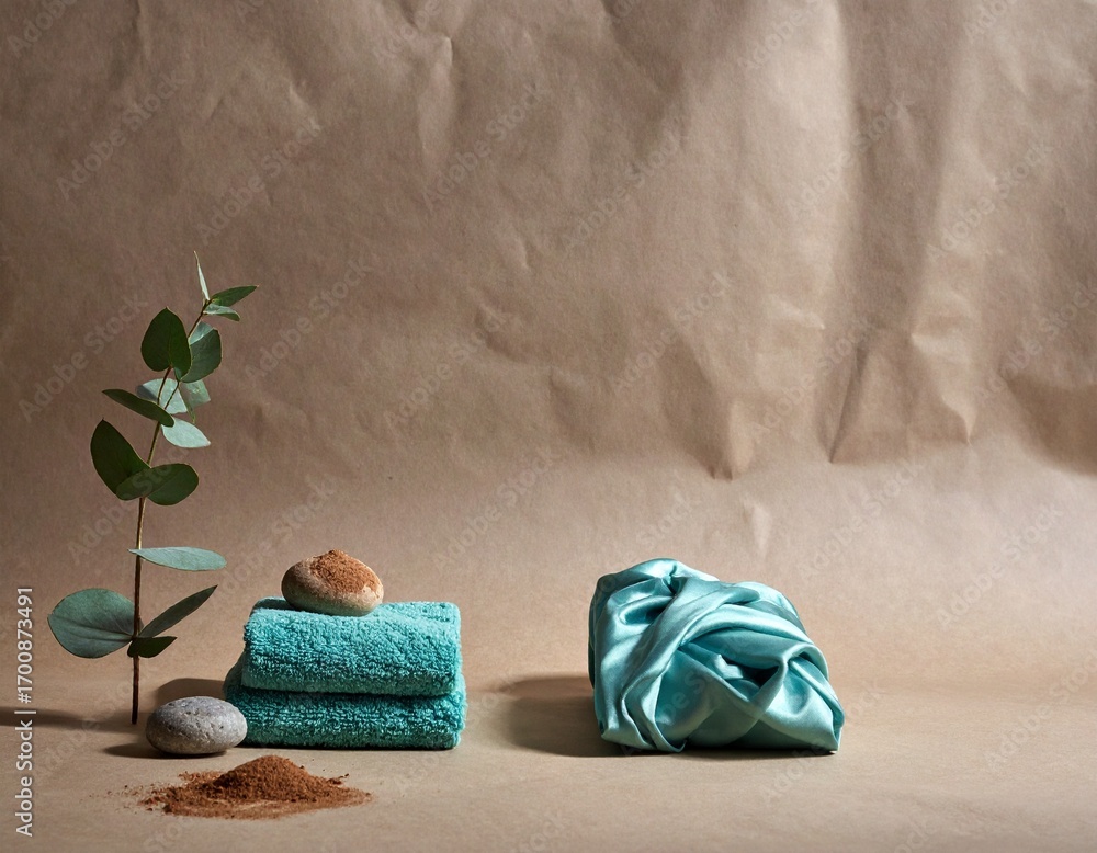 Ultra Minimalist Spa Wellness Scene, Extreme Copy Space for Text ...
