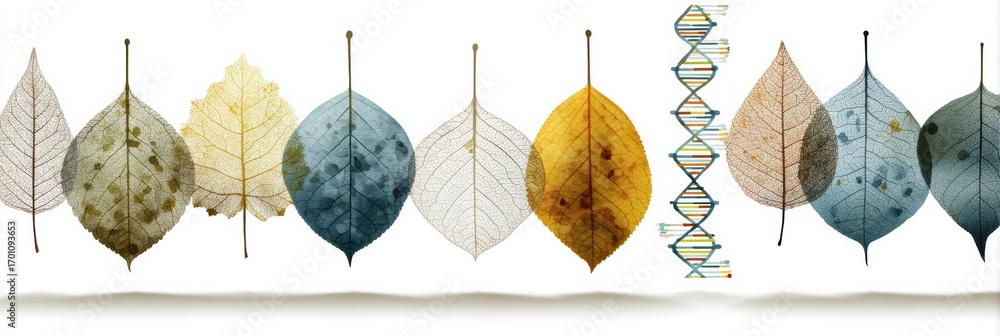 Artistic Display of Leaves Transitioning Through Seasons With a DNA ...