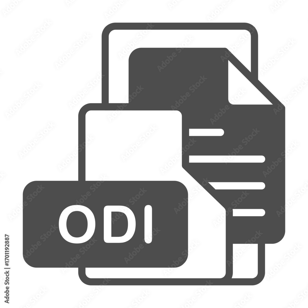 ODI File Format Folder Icon Stock Vector | Adobe Stock