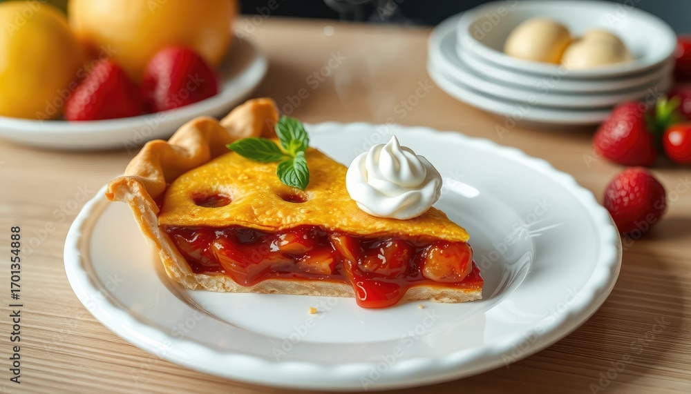 Whimsical AI-enhanced pie with classic flavors but futuristic plating ...
