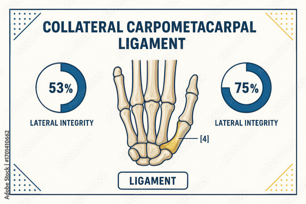 Collateral Carpometacarpal Ligament - Hand Anatomy Stock Illustration ...