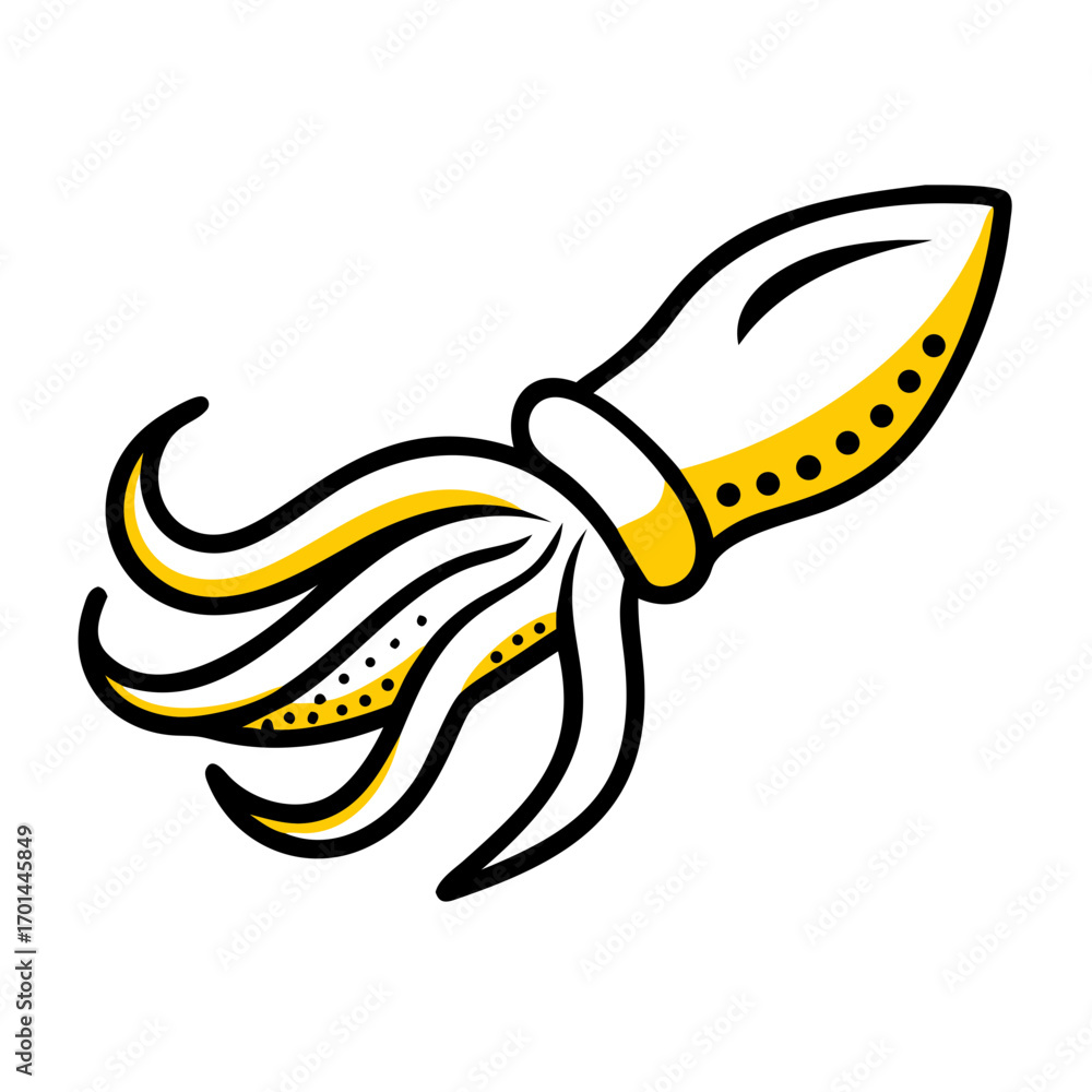 Squid Calamari Seafood Icon hand drawing icon for web and graphic ...