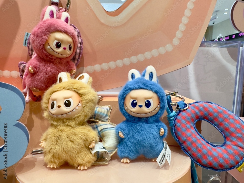 Foto de Stock Tukwila, WA - September 11, 2025. Colorful Labubu plush ...