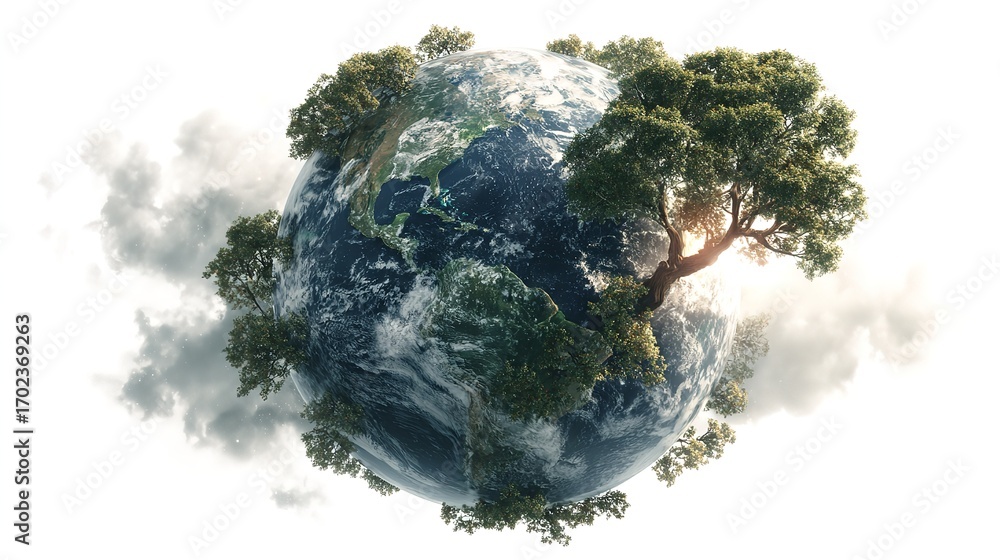 Planet Earth: A Vision of Sustainable Growth Stock Illustration | Adobe ...