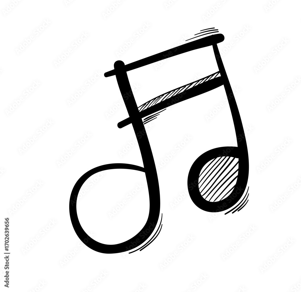 Vector de Stock Musical Notation: A minimalistic sketch of a single ...