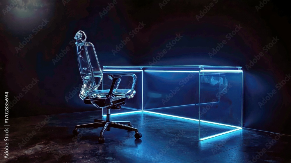 Trestle desk Field Secretary Neon Light Strip Squarespace designer ...