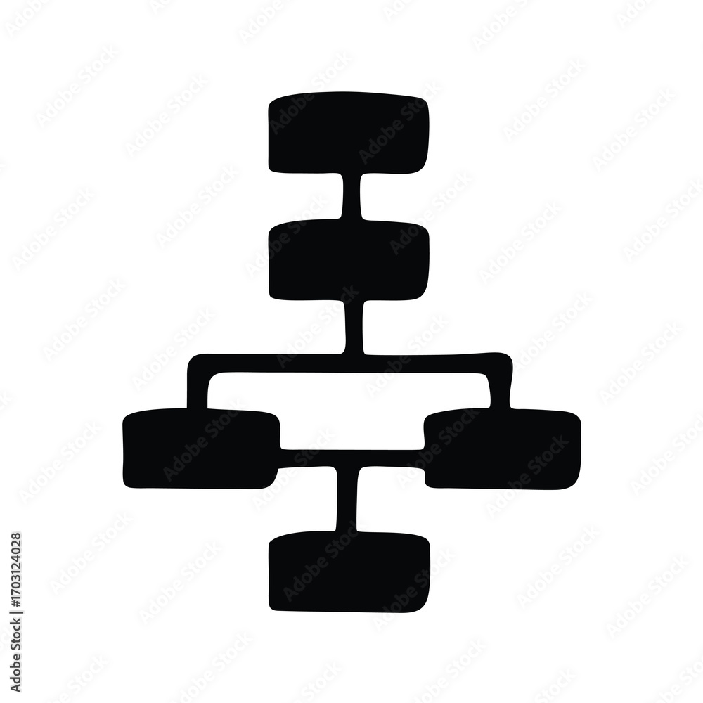 Hierarchical flow chart diagram showing relationships and process flow ...