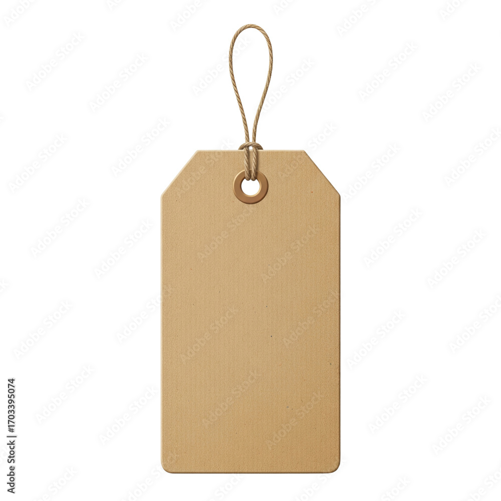 Blank kraft paper gift tag for presents Stock Photo | Adobe Stock