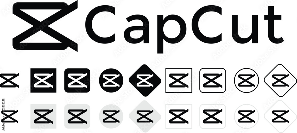 Capcut logo set in various styles. capcut vector logo. Social media ...
