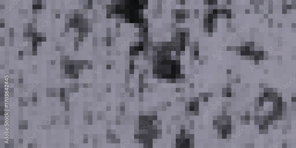 Abstract digital pattern with pixelated textures in shades of gray and ...