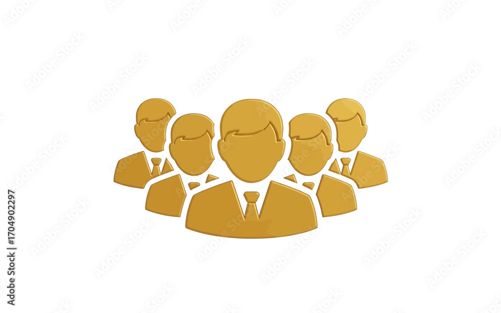 Golden illustration showing a group of business people or team members ...