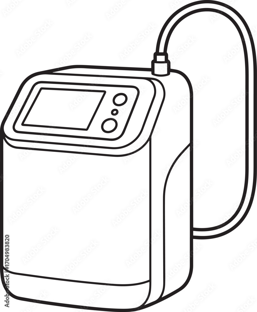 Contour Drawing of Positive Airway Pressure Machine for Sleep Apnea ...
