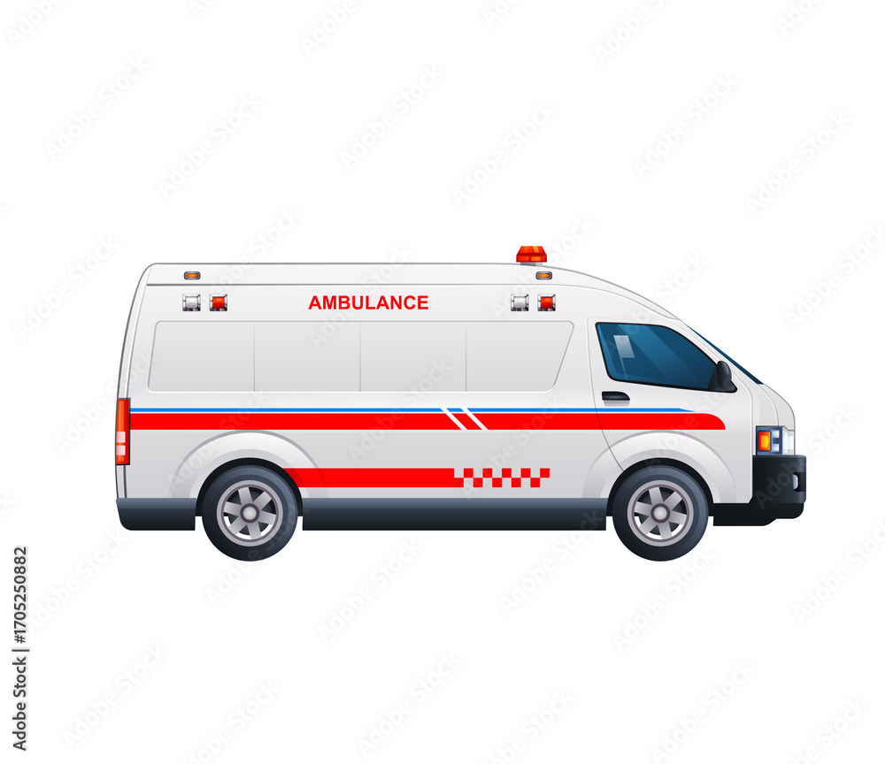Ambulance: A modern, streamlined ambulance, ready to respond to ...