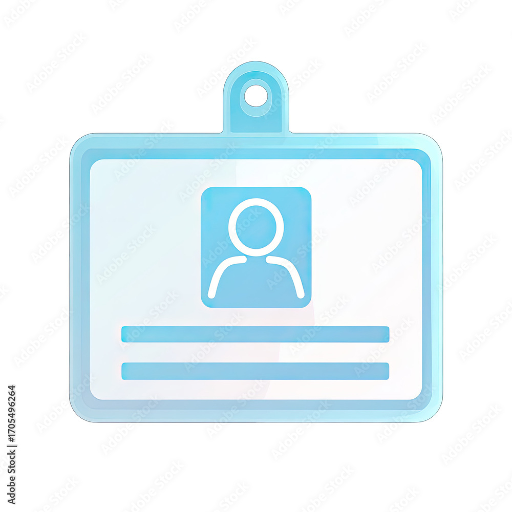 Light blue ID card with person icon Stock Illustration | Adobe Stock